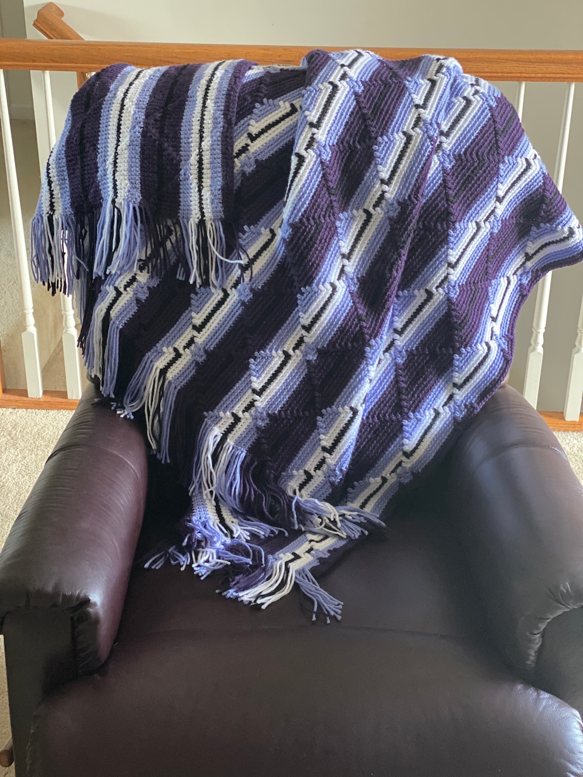 Navajo-inspired Diamond Afghan – Crochet Throw Blanket – Southwestern ...