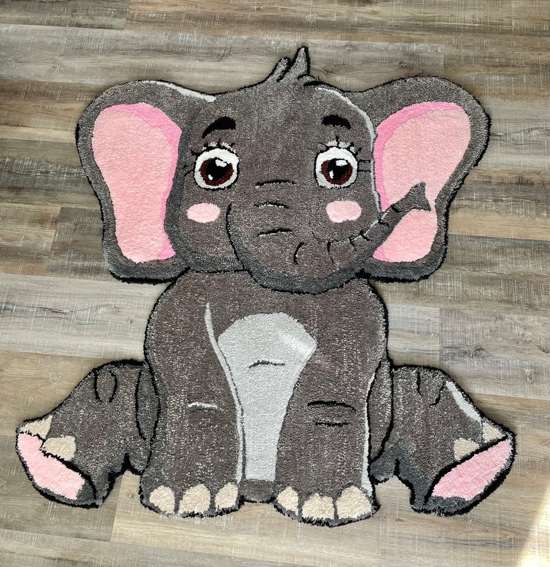 Baby Elephant Tufted Carpet - Etsy