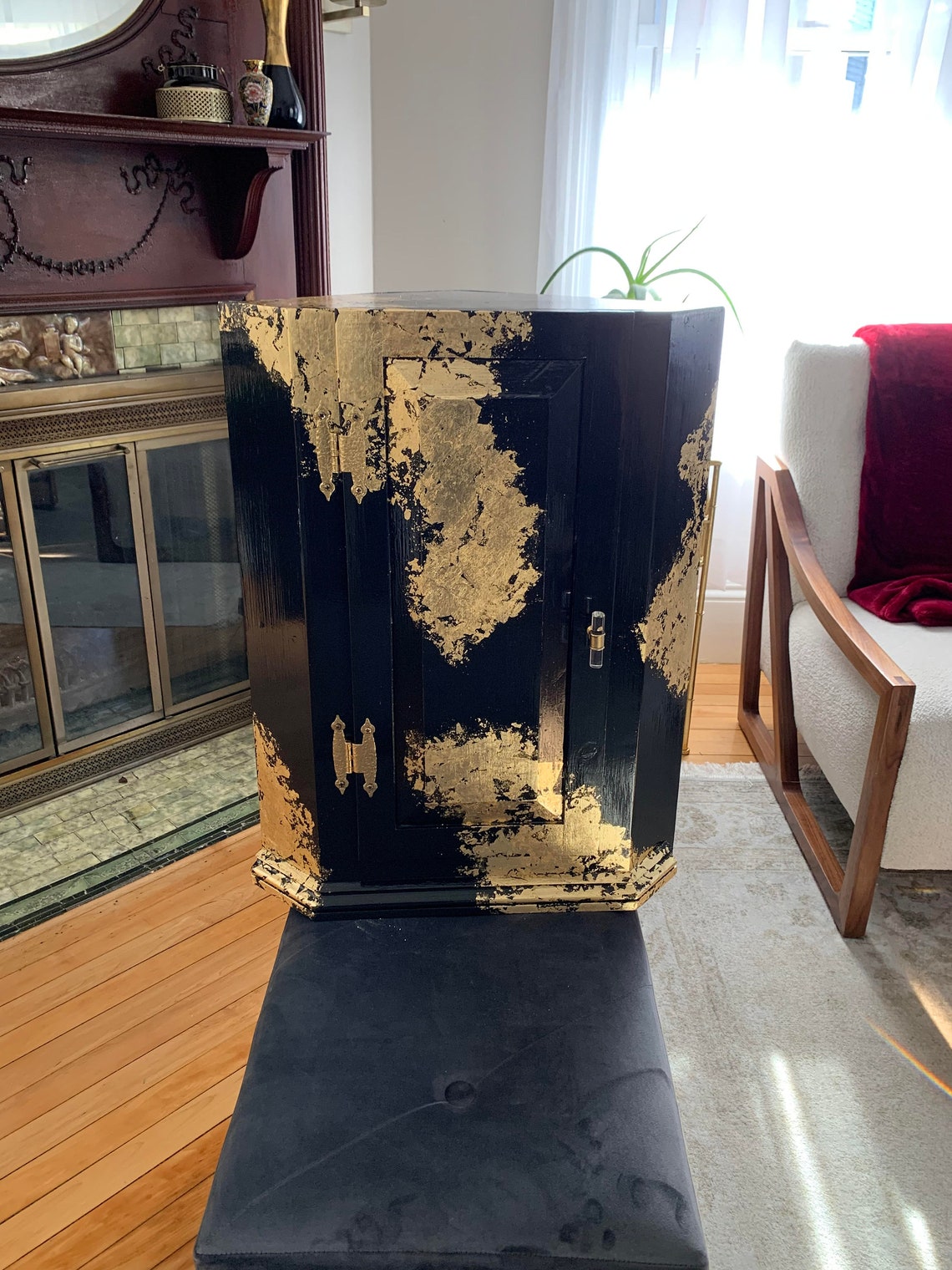 Gold Leaf Corner Cabinet - Etsy