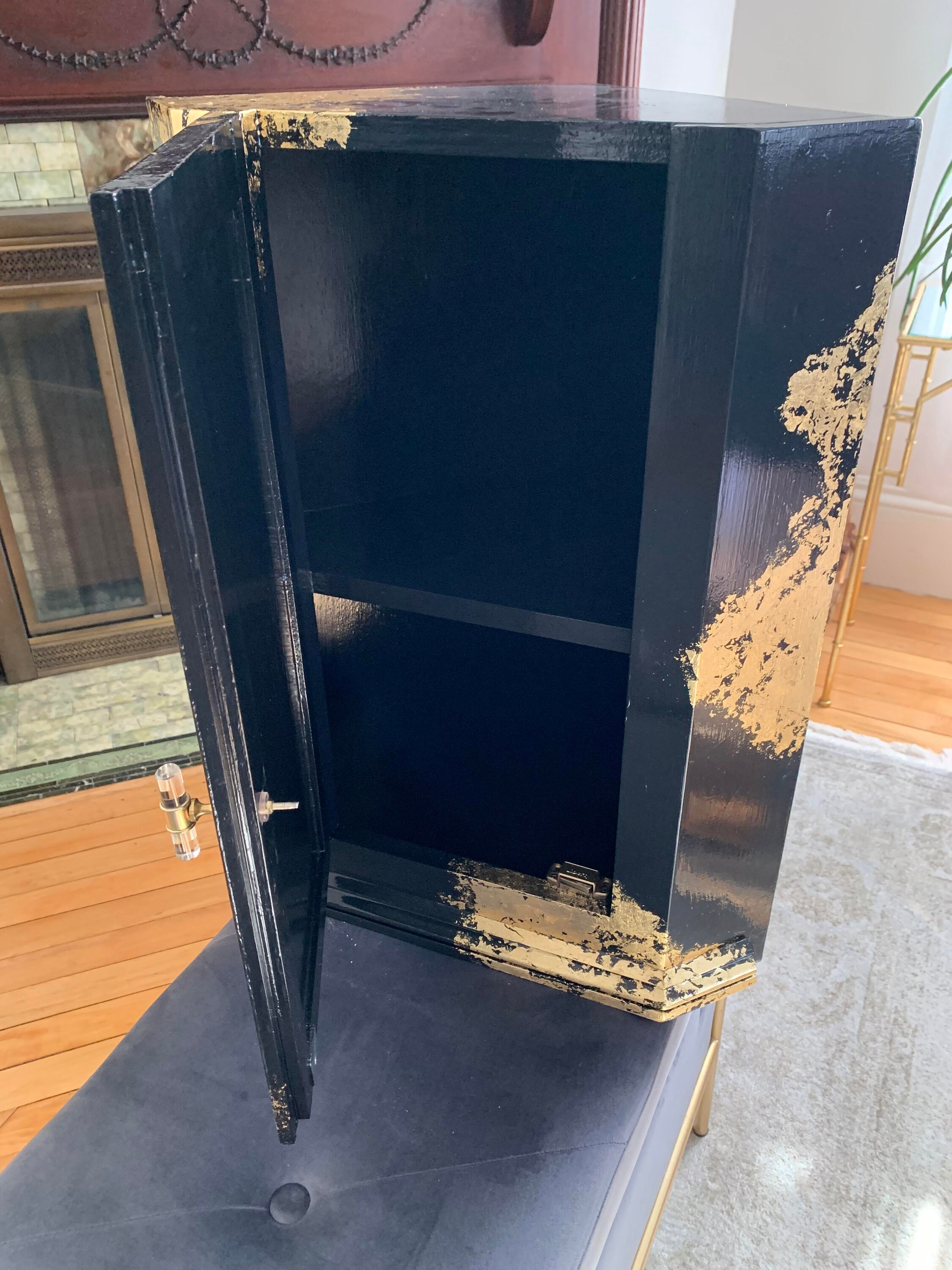 Gold Leaf Corner Cabinet - Etsy