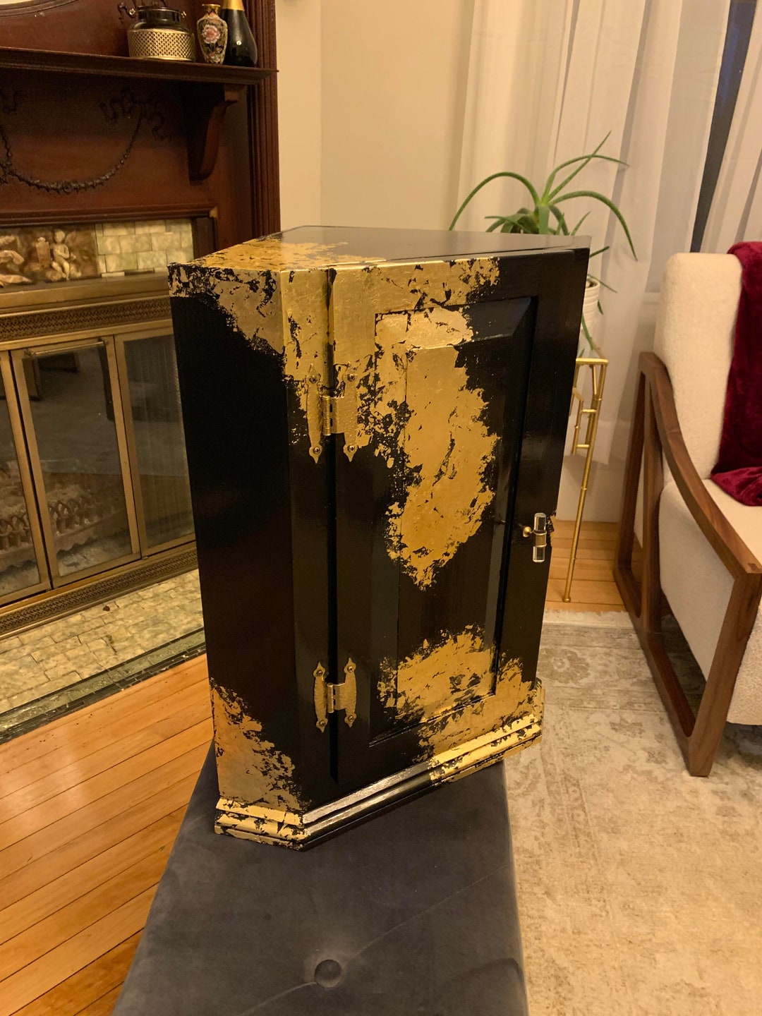 Gold Leaf Corner Cabinet - Etsy