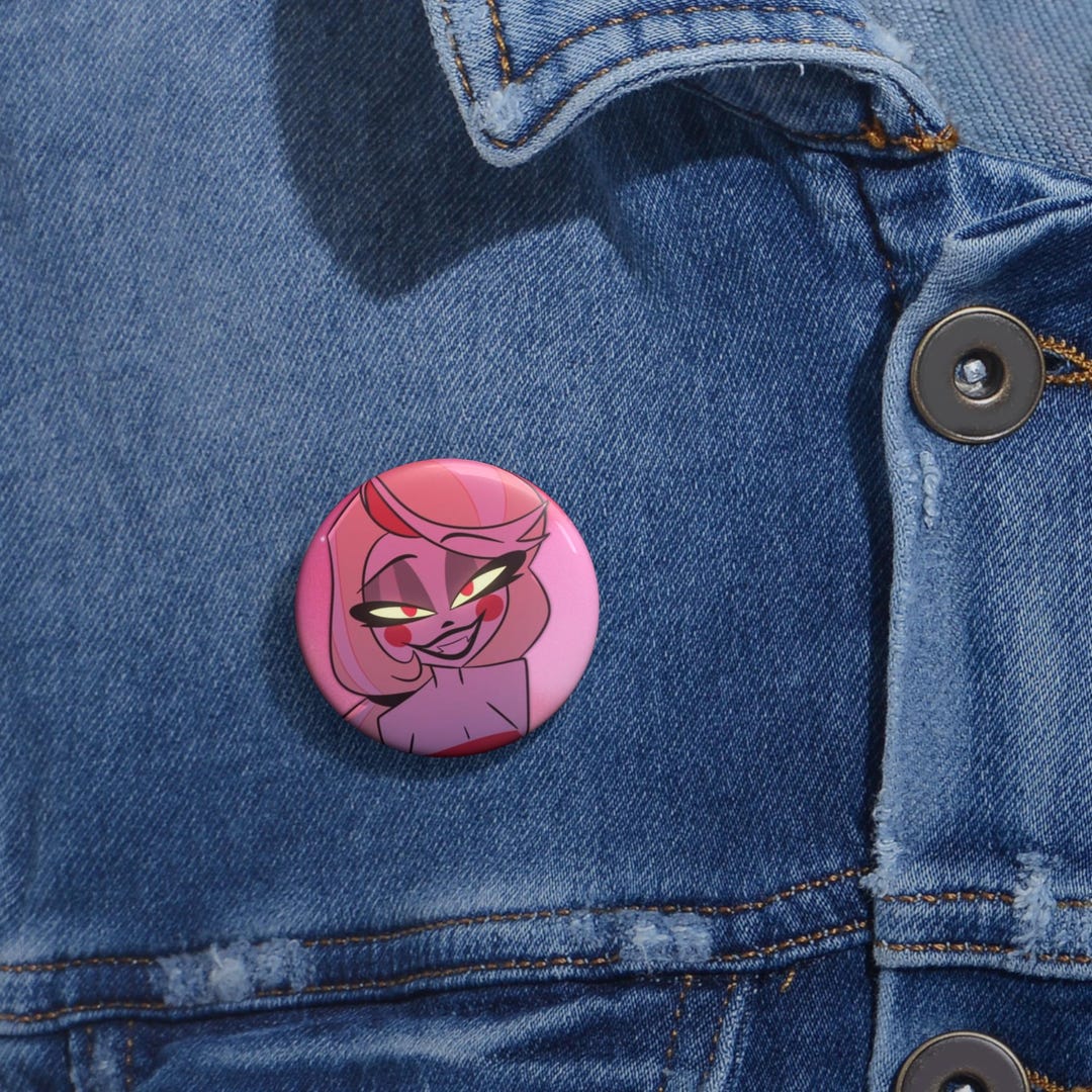 Charlie Hazbin Hotel Pink Cartoon Devil Girl Pin Button | 1.25" Enamel ...
