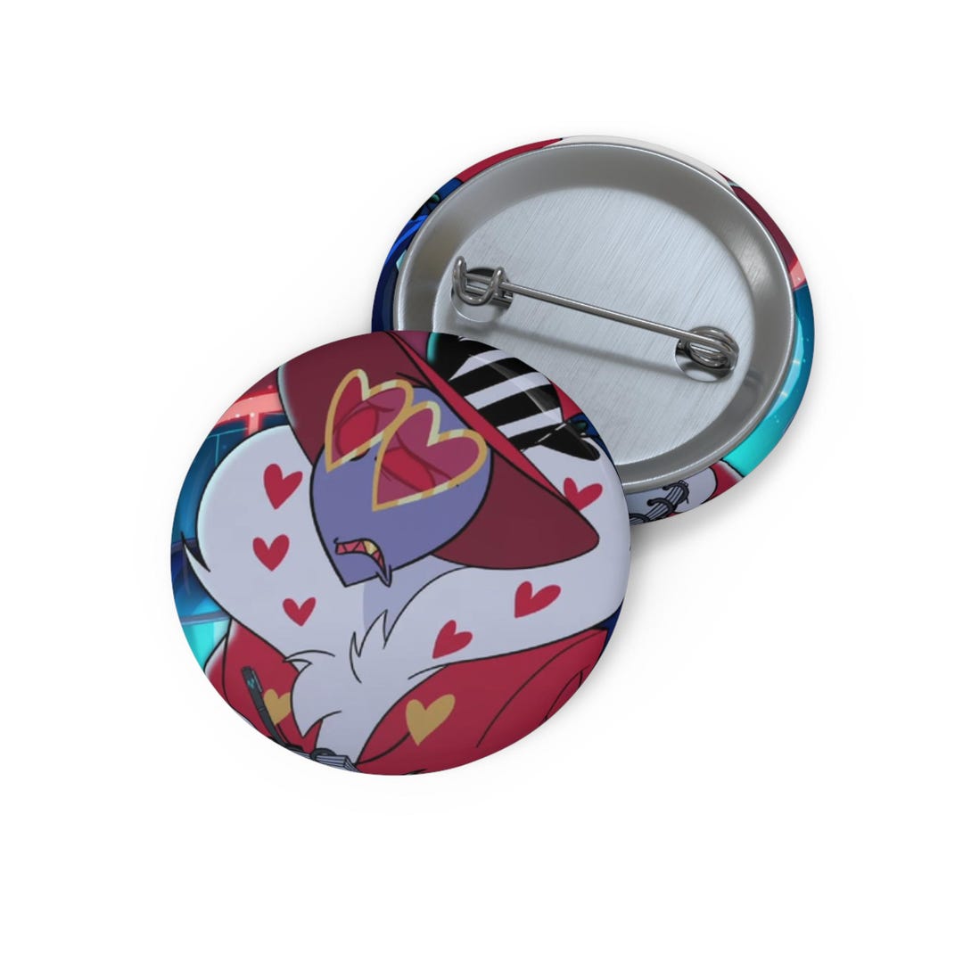 Hazbin Hotel Valentino Character Pin Button | 1.25" Round Enamel Look ...