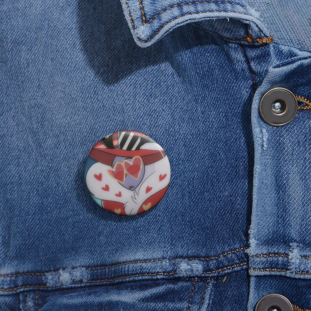 Valentino Hazbin Hotel Character Pin Button | Custom Pin Buttons - Etsy