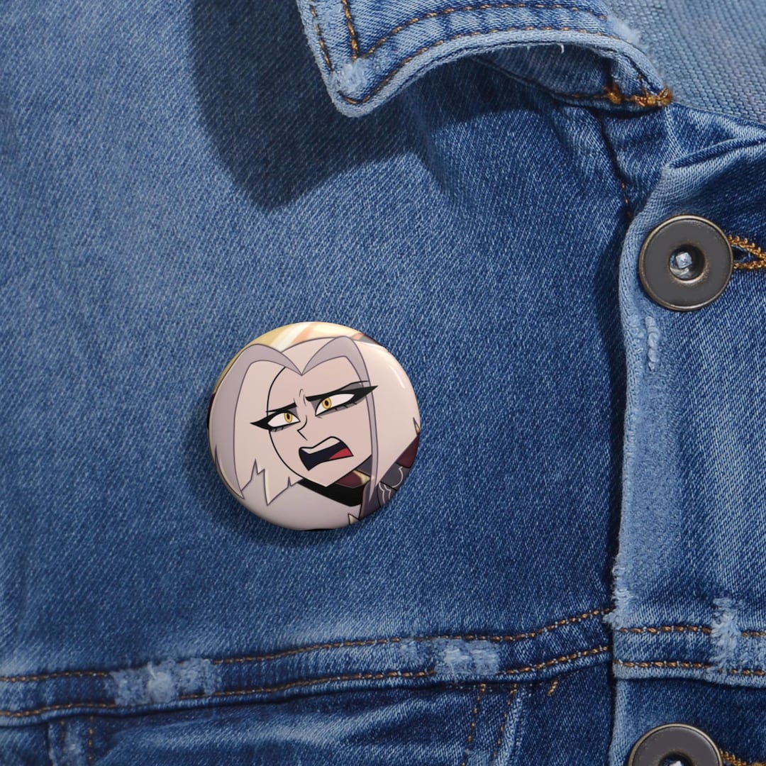 Hazbin Hotel Lute Gravity Angry Anime Vampire Pin Button | Character ...