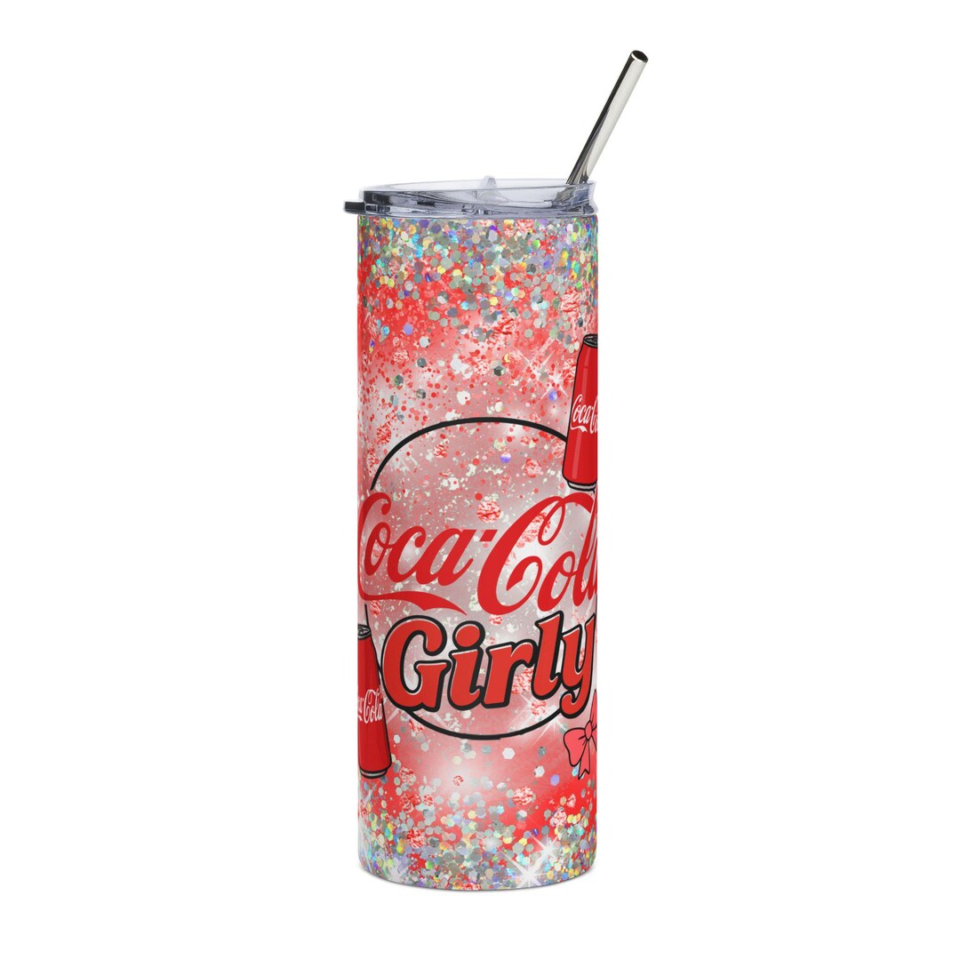 Coke Coca-cola Girly Graphic Tumbler | 20oz Stainless Steel Sparkle ...