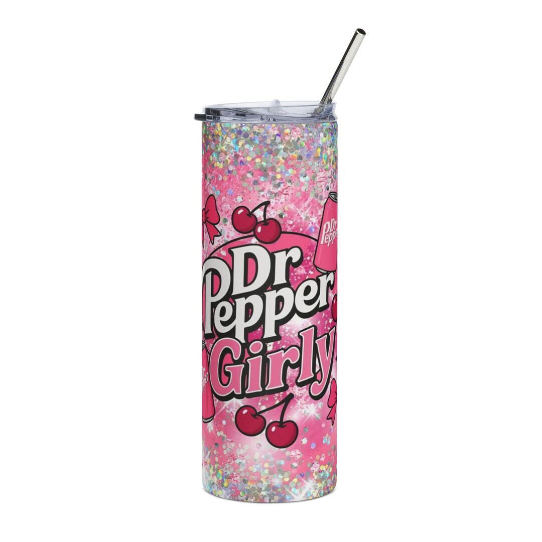 Dr Pepper Pink Aesthetic Girly Tumbler | 20oz Stainless Steel Cherry ...