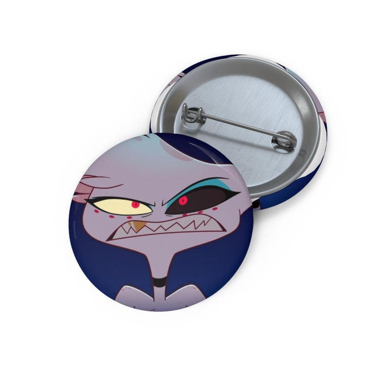 Hazbin Hotel Angel Dust Evil Cartoon Face Pin Button | Enamel Style ...
