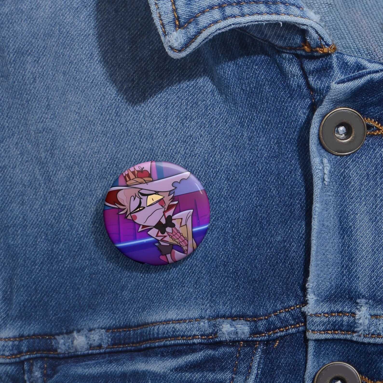 Hazbin Hotel Lucifer Morningstar Cartoon Fox Character Pin Button | 1 ...