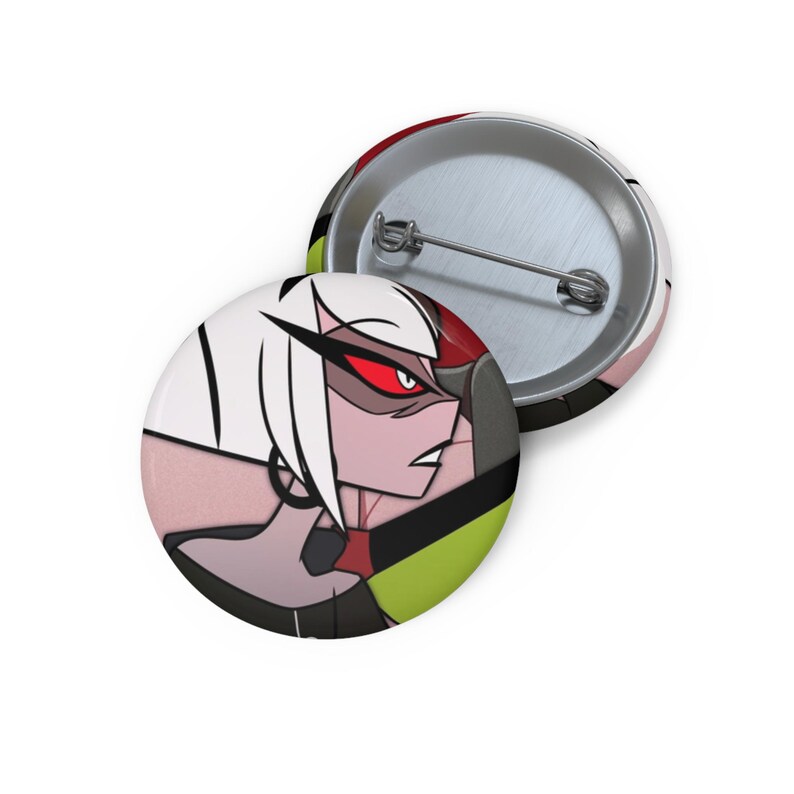 Hazbin Hotel Carmilla Carmine Red Eyed White Haired Character Pin ...
