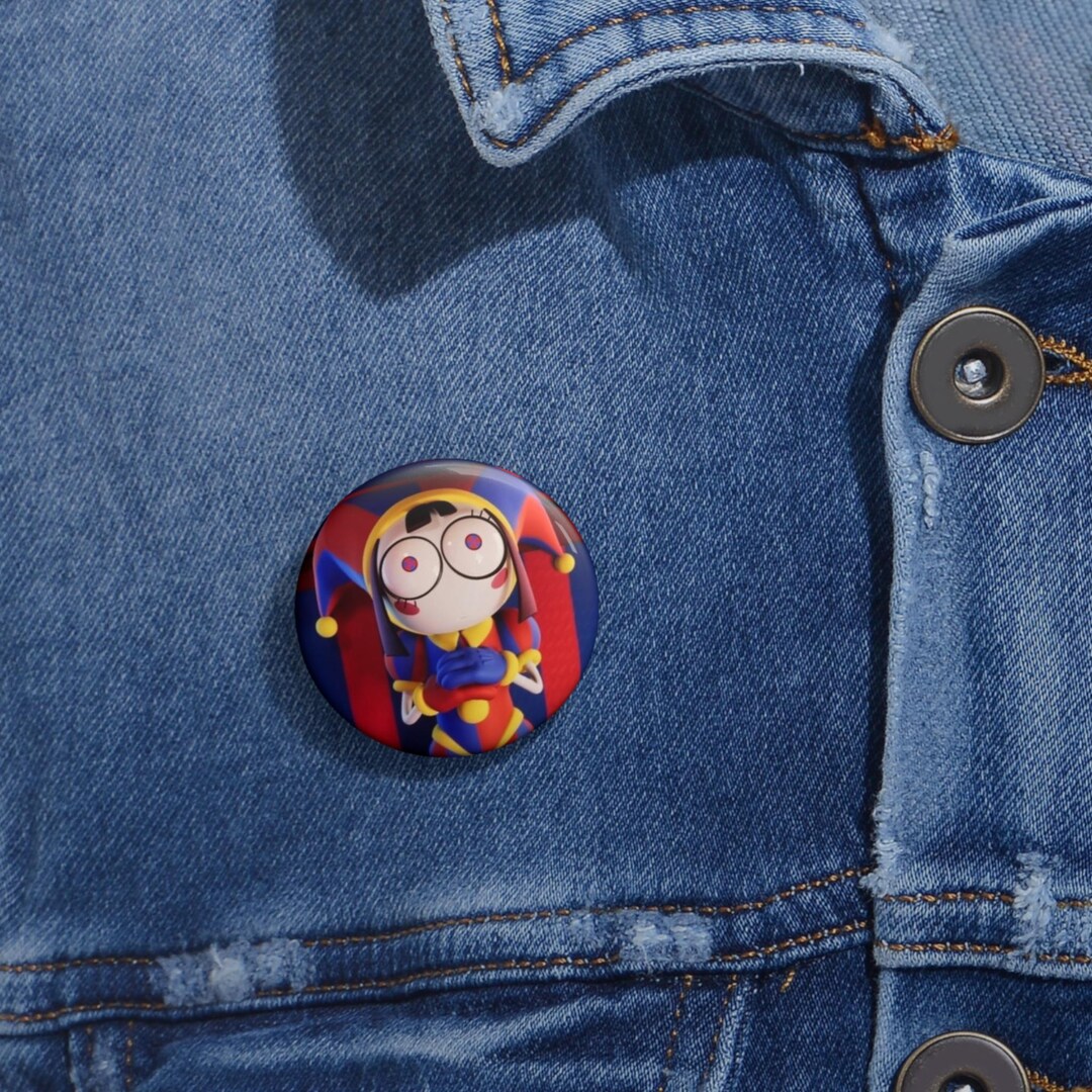 Pomni the Amazing Digital Circus Jester Character Pin Button | Custom ...