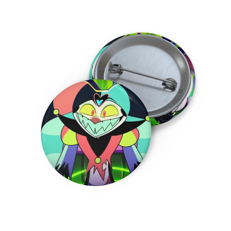 Fizzarolli Helluva Boss Hazbin Hotel Colorful Grinning Jester Pin ...