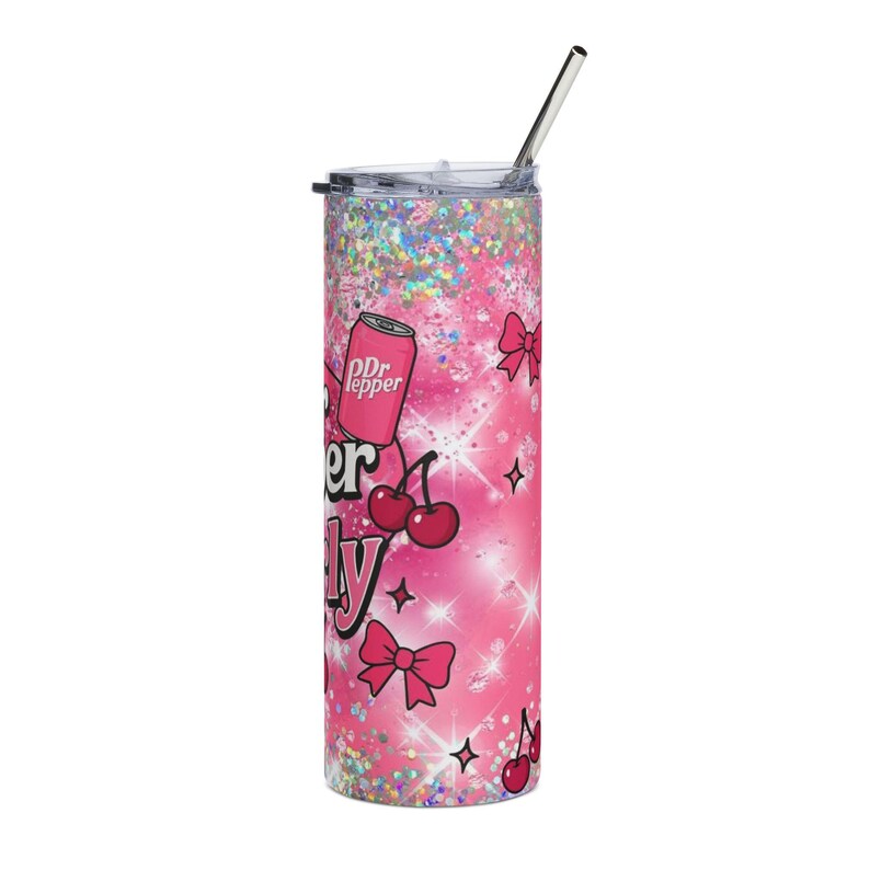 Dr Pepper Pink Aesthetic Girly Tumbler | 20oz Stainless Steel Cherry ...