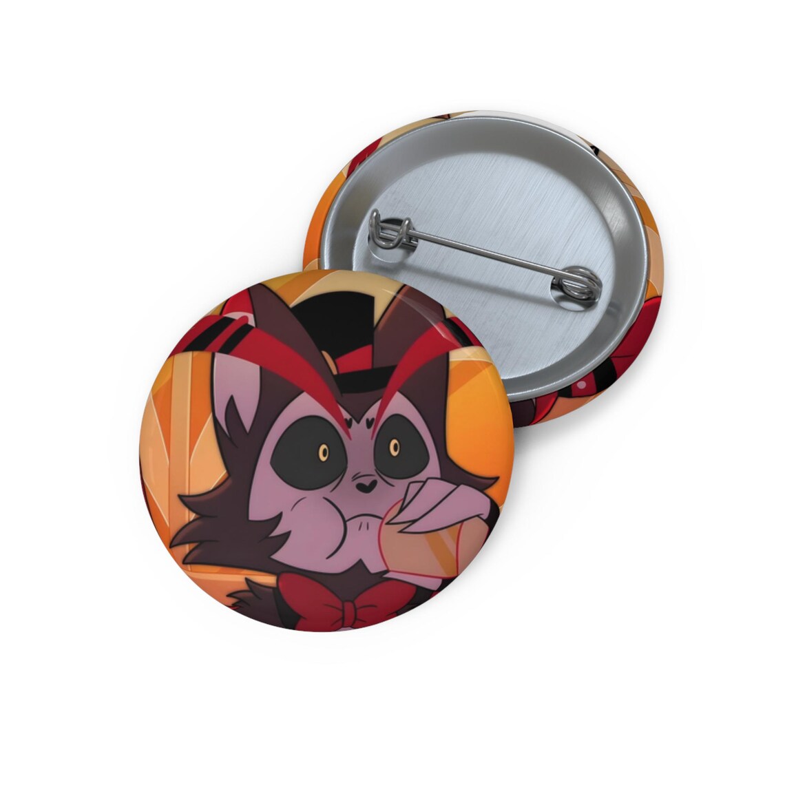 Hazbin Hotel Husker Husk Cartoon Vampire Cat Pin Button | Enamel Style ...