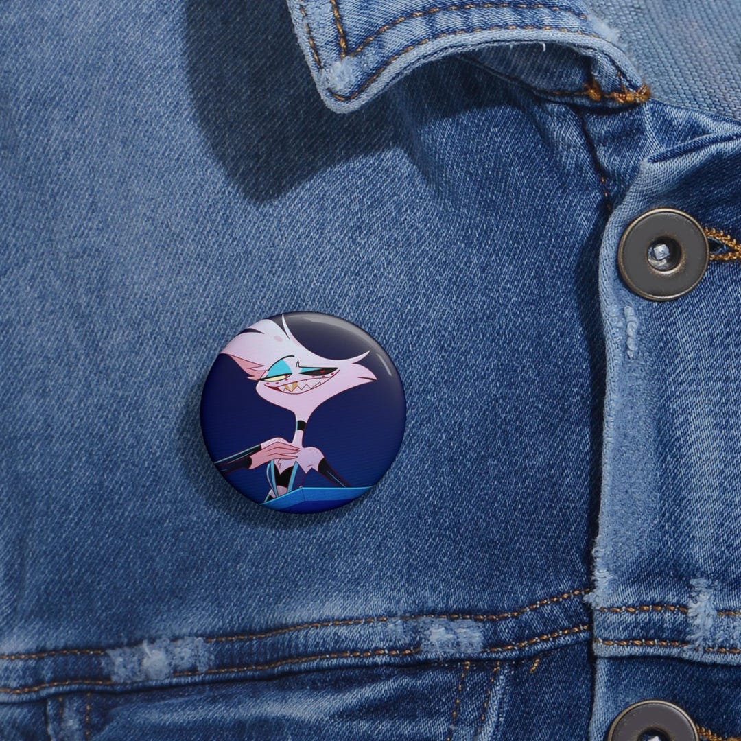 Hazbin Hotel Angel Dust Hellaverse Vox Cute Merch Smug Cat Villain Pin ...