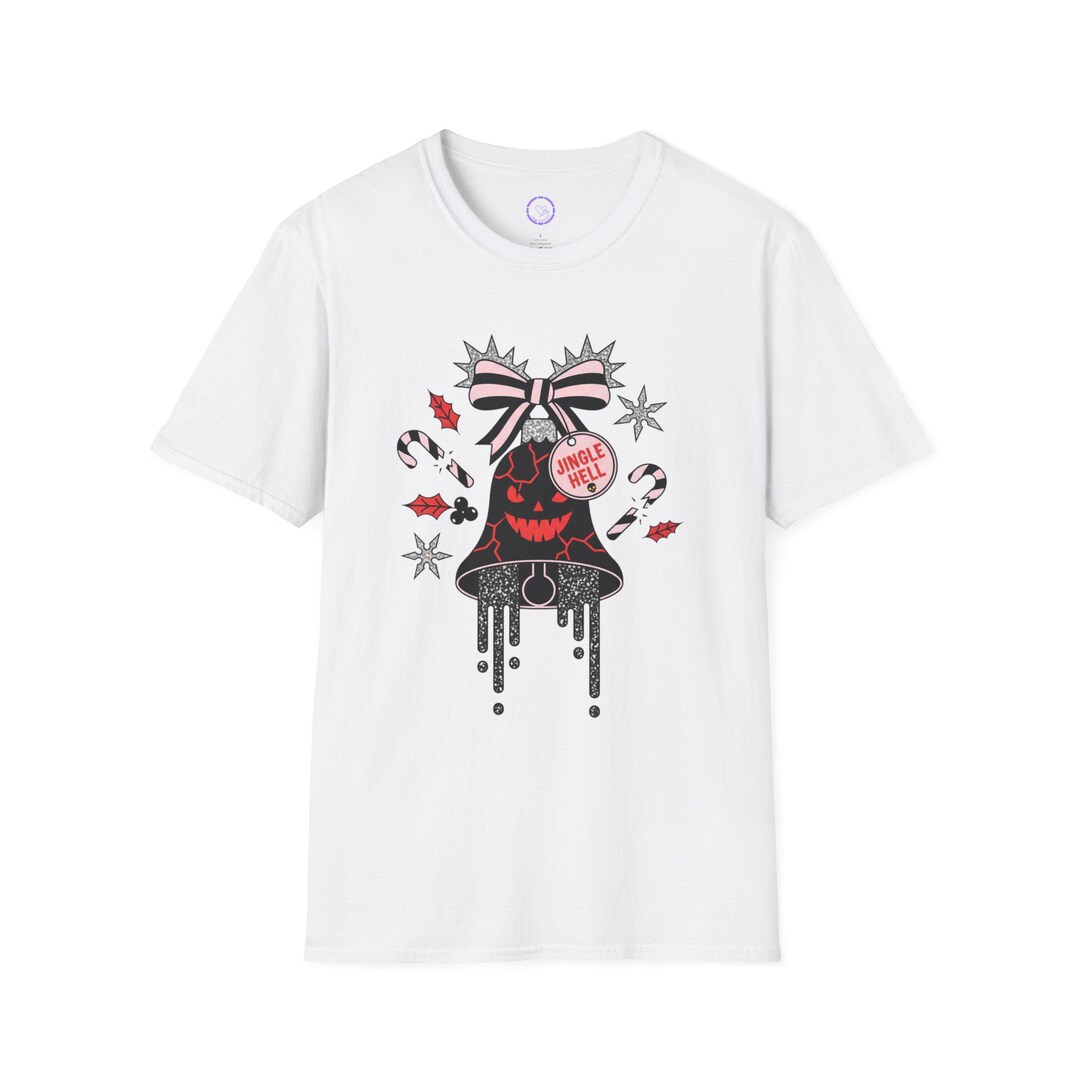 Kawaii Goth Creepy Holiday Bell Illustration T-shirt | Spooky Christmas ...