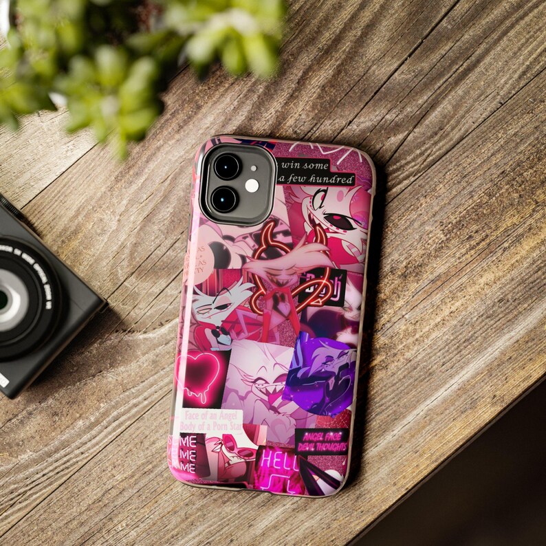 Hazbin Hotel Angel Dust Pink Anime Fox Collage Phone Case | Tough Phone ...