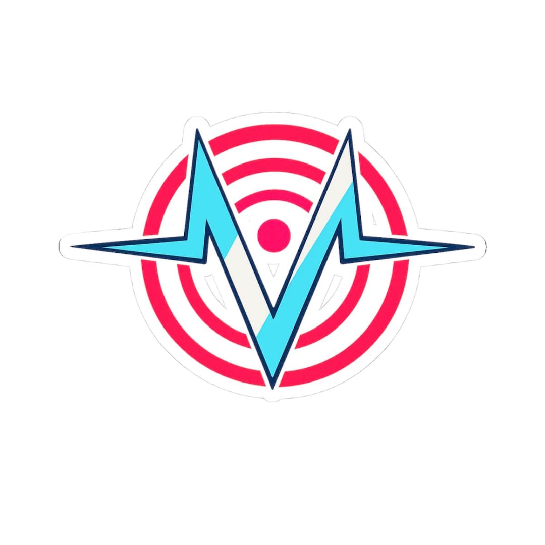Hazbin Hotel Voxtek Vox Blue Lightning V Logo Kiss-cut Sticker | Target ...