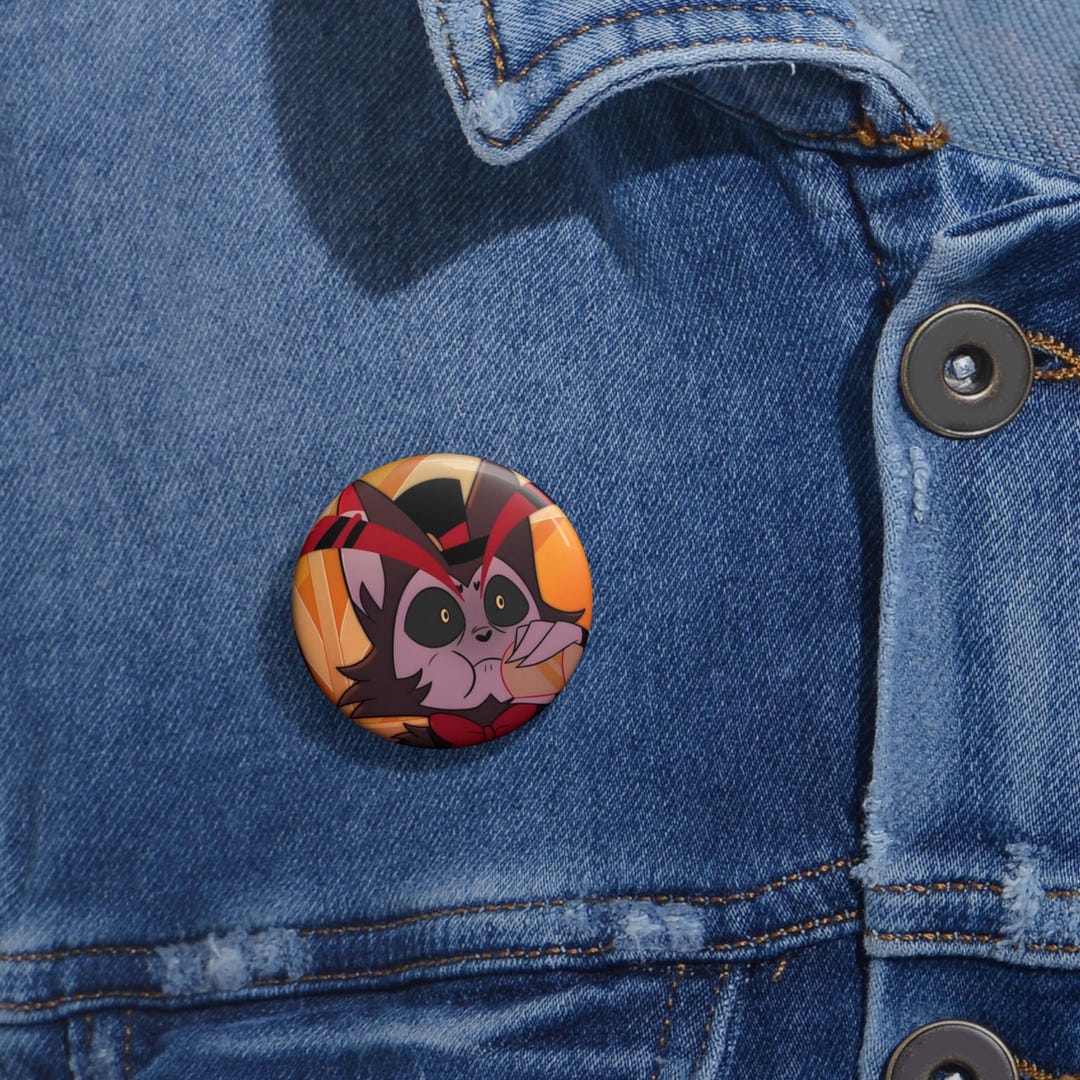 Hazbin Hotel Husker Husk Cartoon Vampire Cat Pin Button | Enamel Style ...