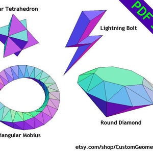 Geometry Pack 2 - PDF SVG DIY Papercraft Patterns for 6 Awesome ...