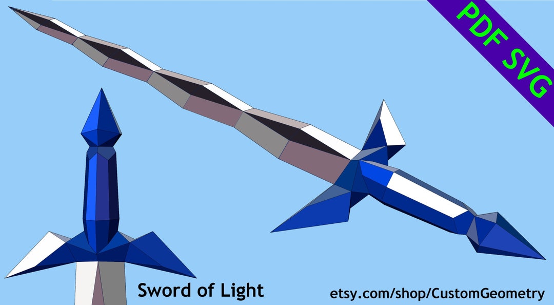 Sword of Light - PDF SVG DIY Papercraft Pattern for a Hero's Sword - Etsy
