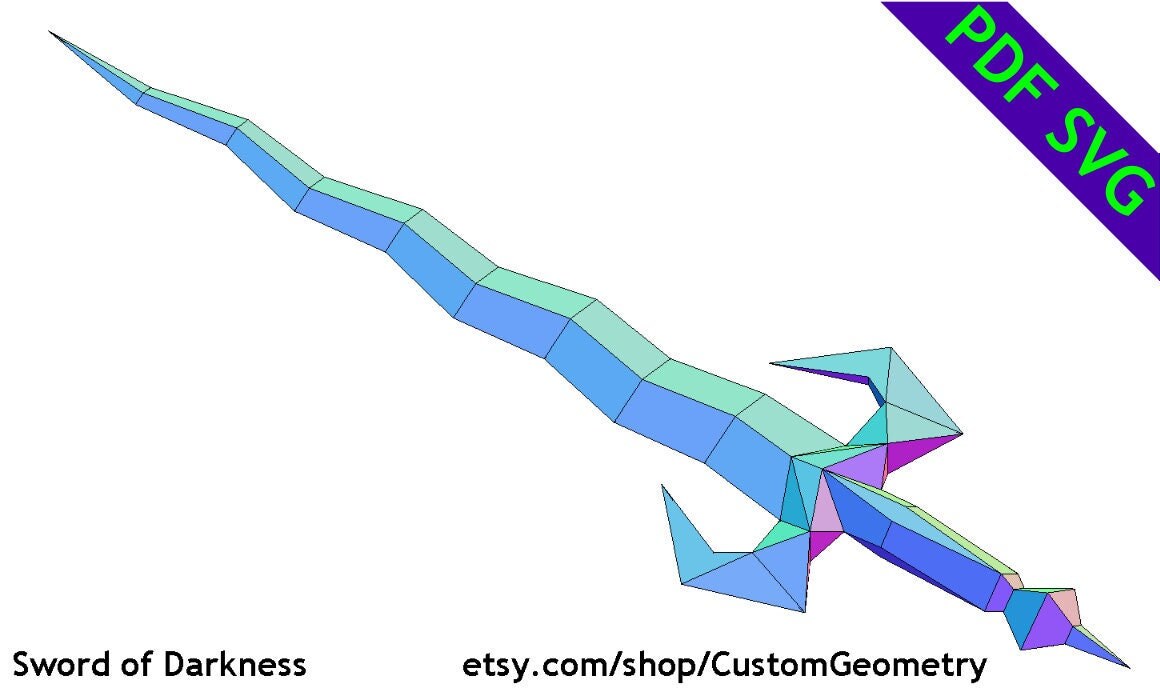 Sword of Darkness - PDF SVG DIY Papercraft Pattern for a Menacing Naga ...