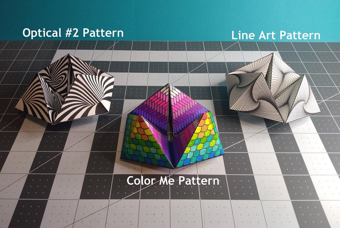 3D Flexagon Pack 2 - Infinity Fidget Toys - PDF SVG DIY Papercraft ...