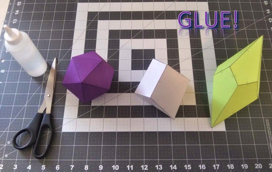 Geometry Pack 1 PDF SVG DIY Papercraft Patterns for 10 Basic Geometric ...