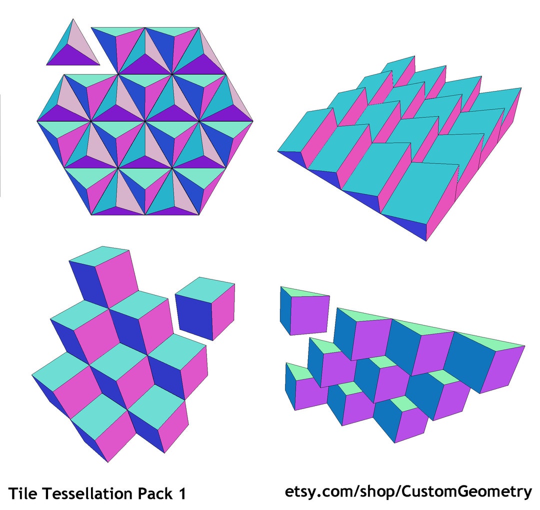 Tile Tessellation Pack 1 the Cube 3D Installation Acoustic - Etsy