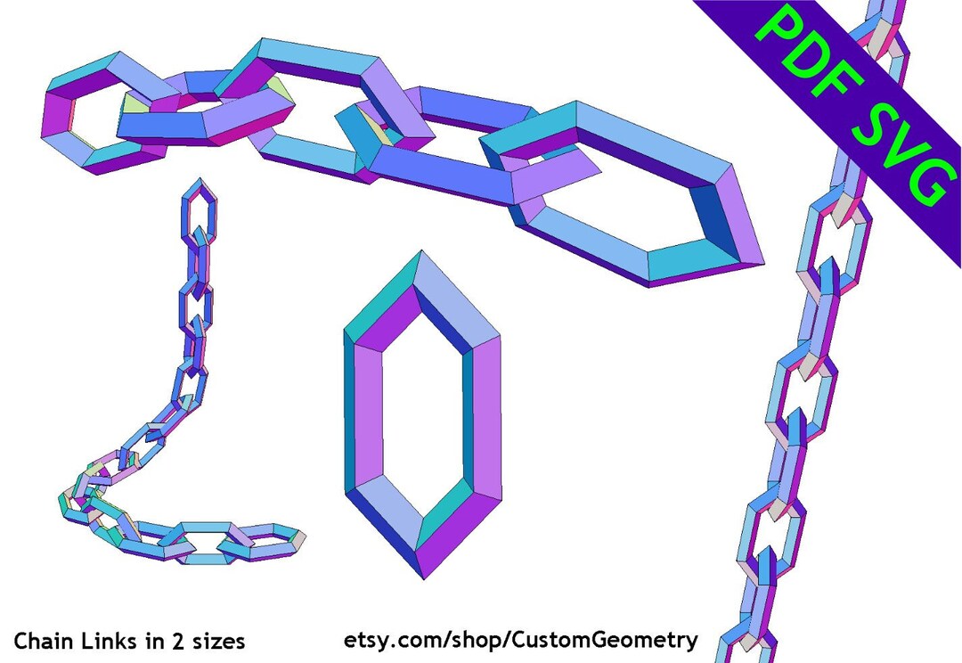 Chain Links - PDF SVG DIY Papercraft Pattern for 2 Sizes of Chain - Etsy