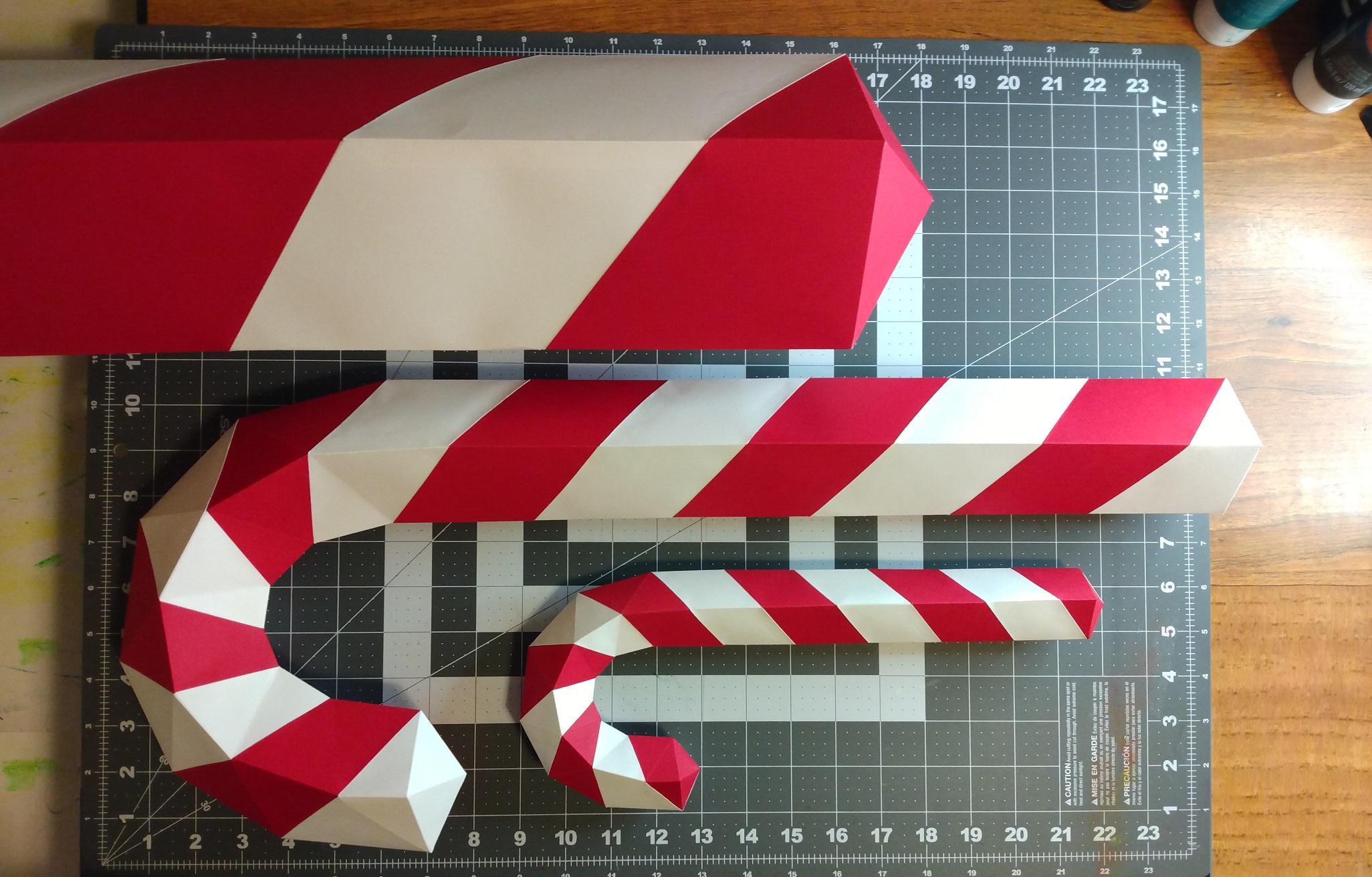 3 Sizes Mega Candy Cane Pack- PDF SVG DIY Papercraft Pattern - Etsy