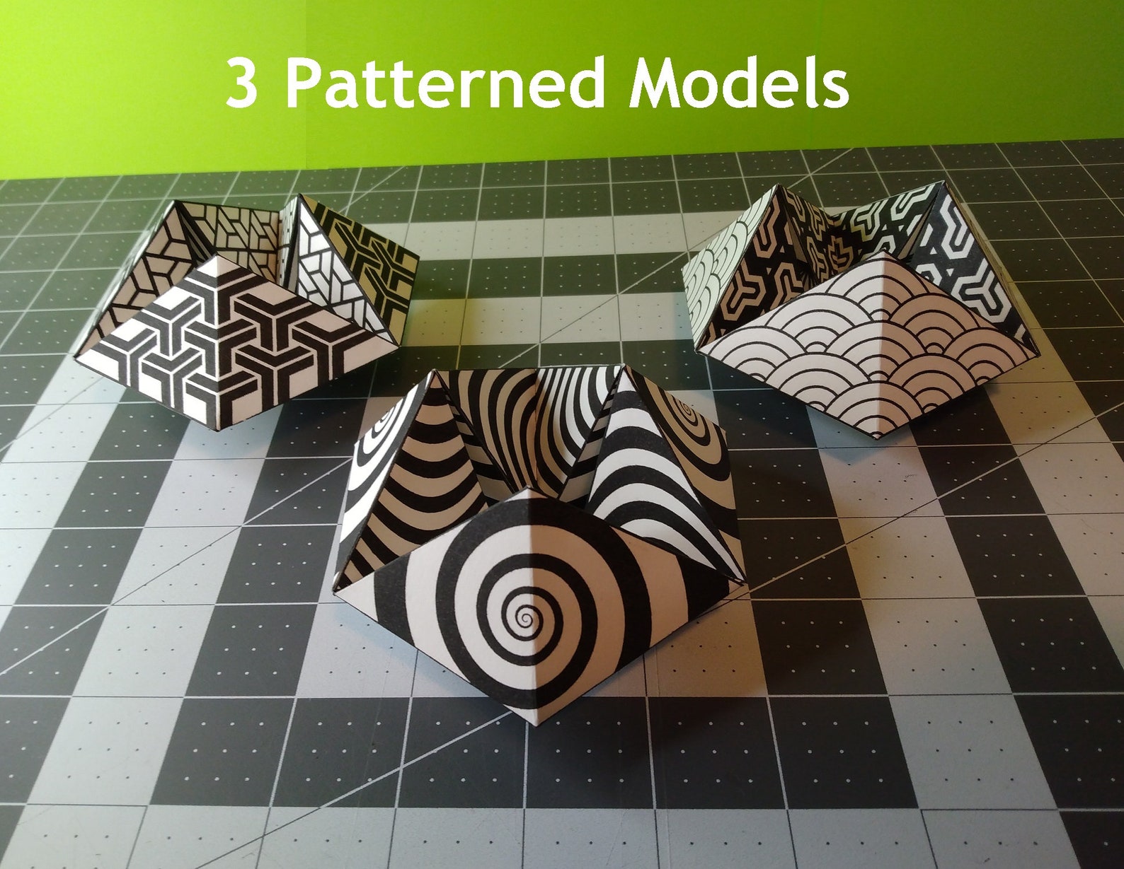 3D Flexagon Pack 1 - Infinity Fidget Toys - PDF SVG DIY Papercraft ...