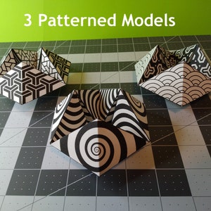 3D Flexagon Pack 1 - Infinity Fidget Toys - PDF SVG DIY Papercraft ...