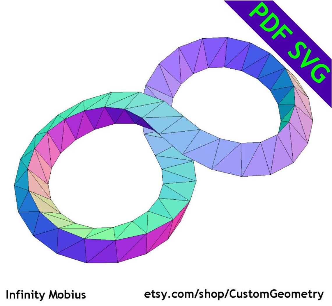 Infinity Mobius Strip - PDF SVG DIY Papercraft Pattern for 2 Sizes of ...