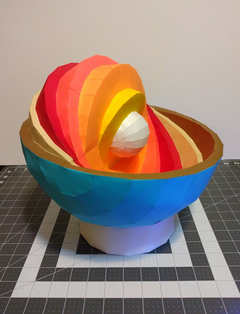 Earth Layers Globe - PDF SVG DIY Papercraft Pattern for an Educational ...