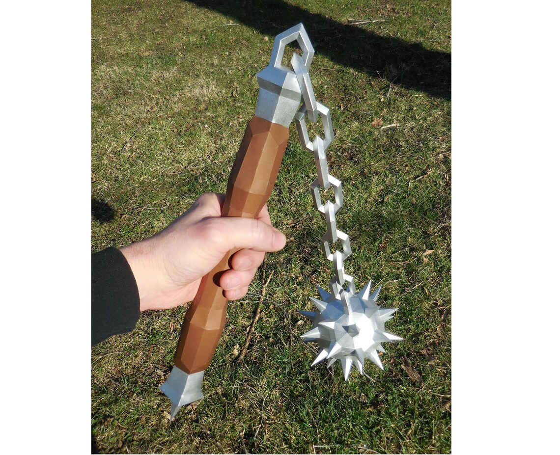 Medieval Flail - PDF SVG DIY Papercraft Pattern for a Detailed Chain ...
