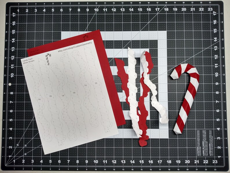 Candy Cane Ornament - PDF SVG DIY Papercraft Pattern - Etsy