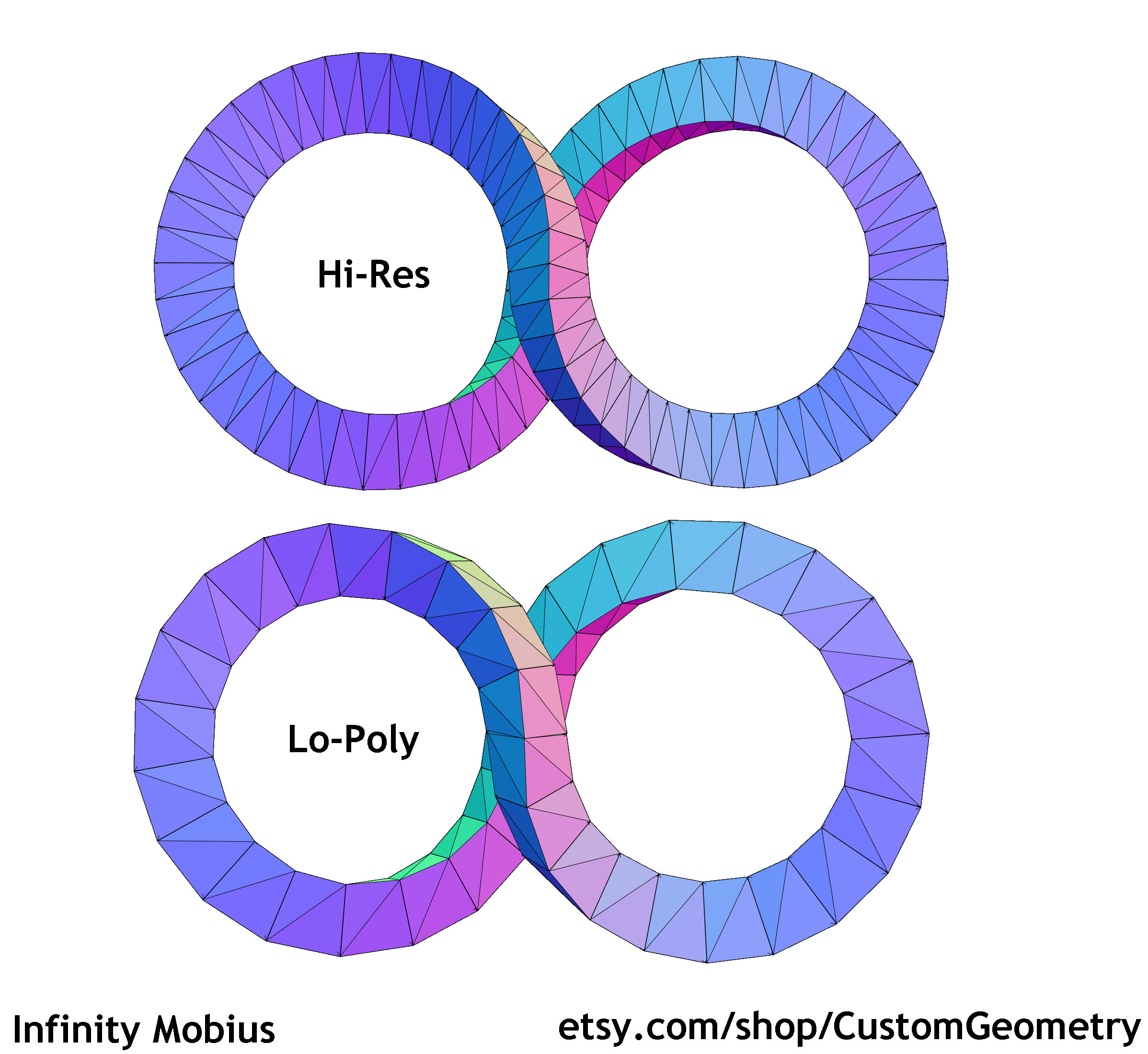 Infinity Mobius Strip PDF SVG DIY Papercraft Pattern for 2 Sizes of ...