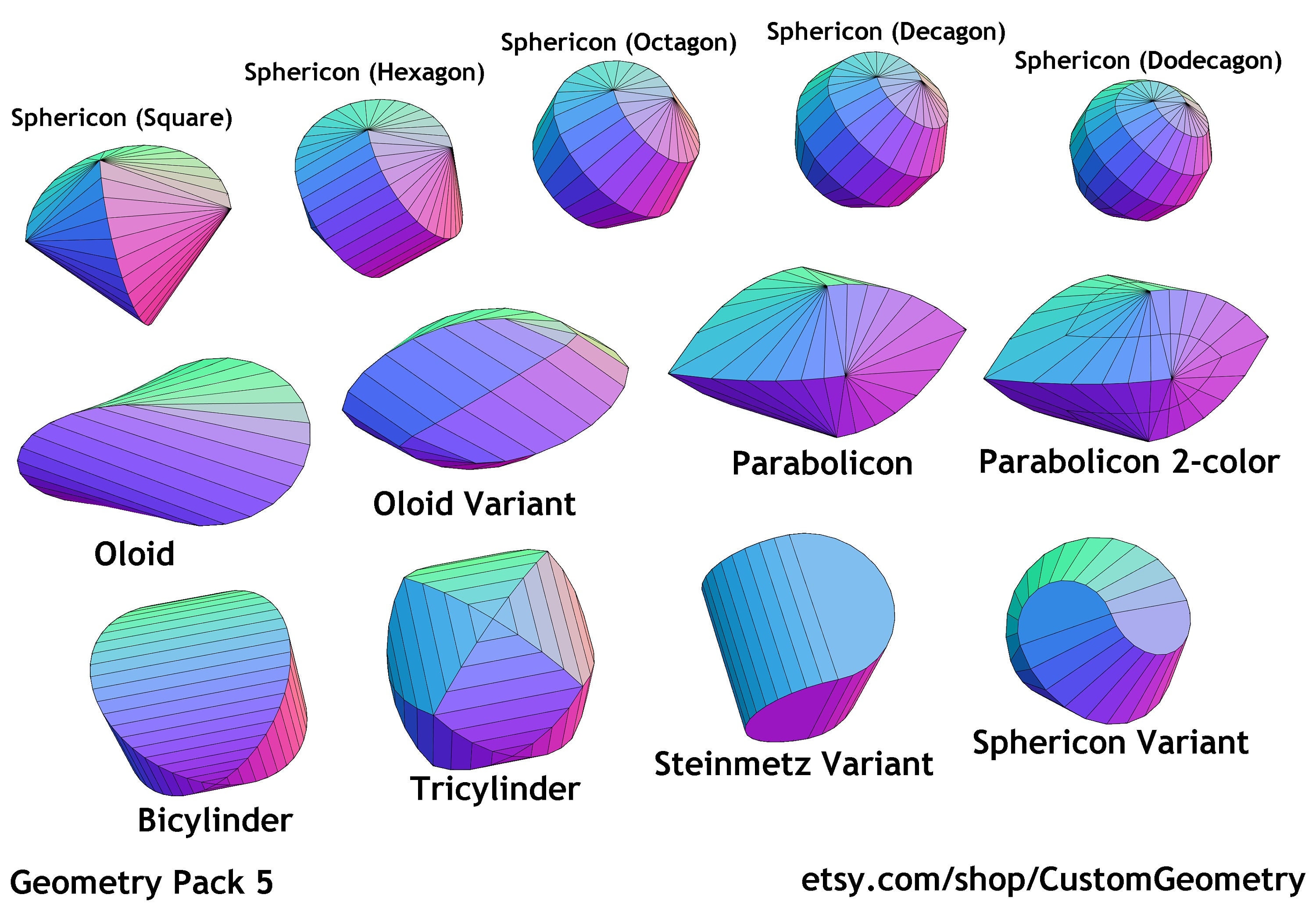 Geometry Pack 5 PDF SVG DIY Papercraft Patterns for Oloid - Etsy