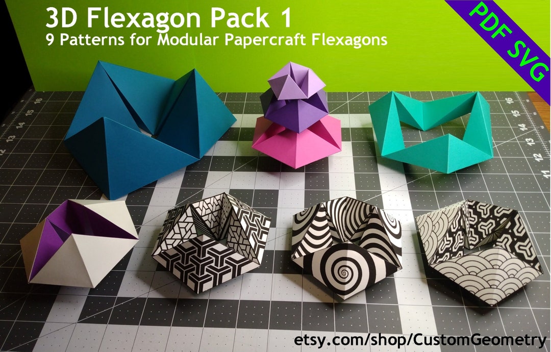 3D Flexagon Pack 1 - Infinity Fidget Toys - PDF SVG DIY Papercraft Pattern - Etsy