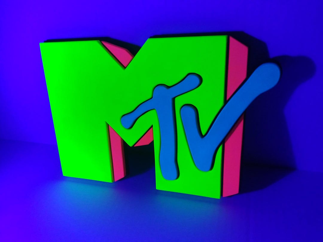 Retro MTV Channel 80s 90s 3D Wooden Logo for Game Room Mancave Garage ...