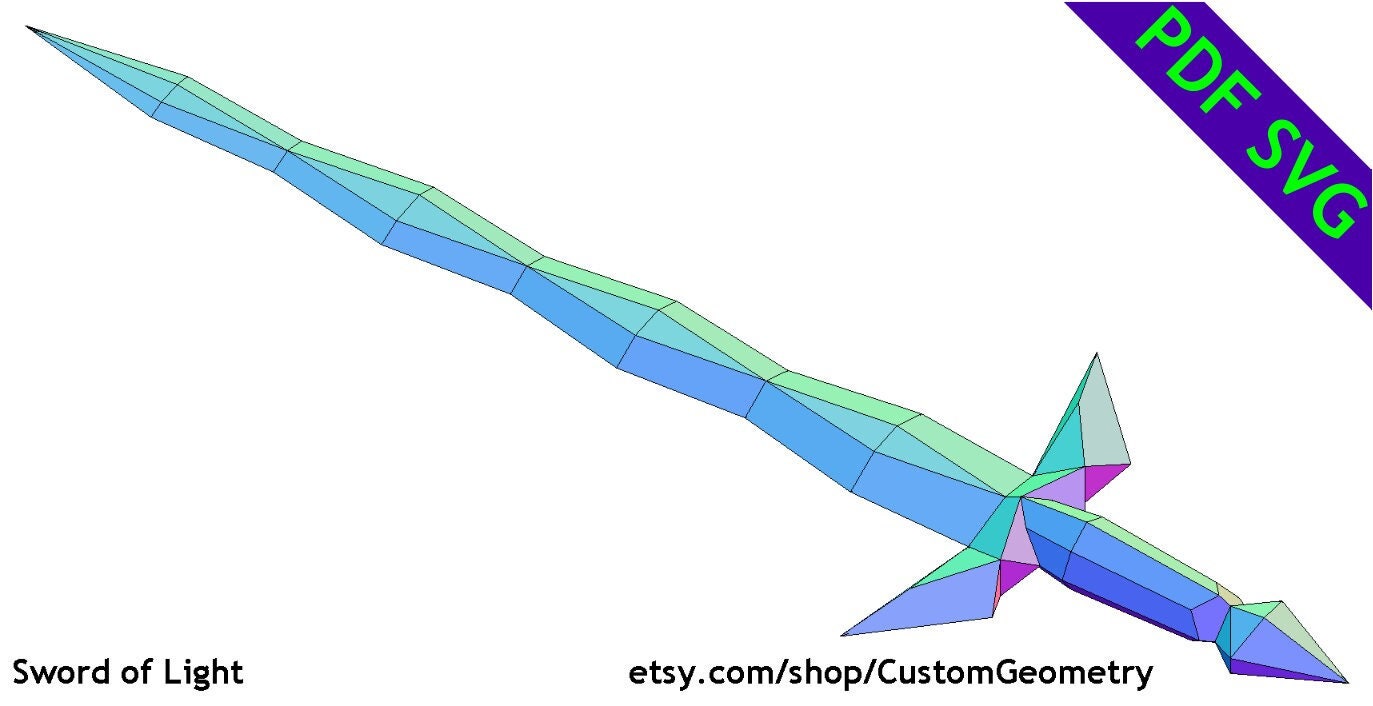 Sword of Light - PDF SVG DIY Papercraft Pattern for a Hero's Sword - Etsy