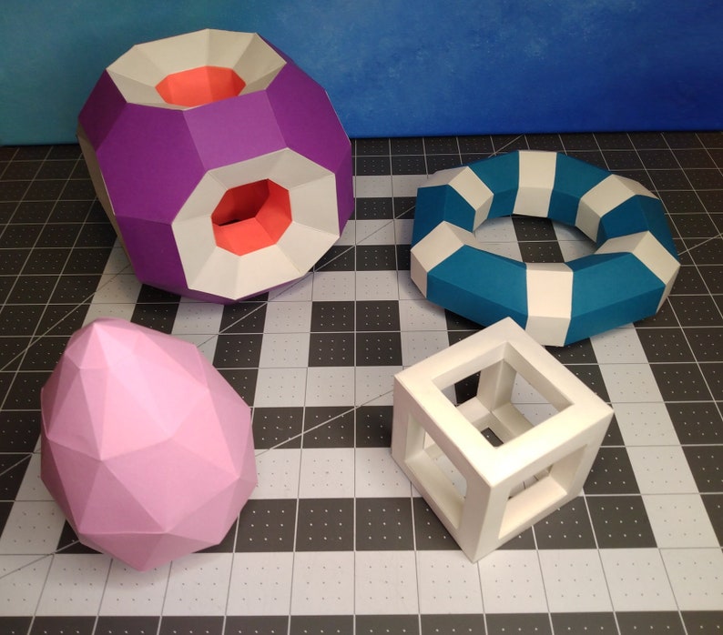 Geometry Pack 4 - PDF SVG DIY Papercraft Patterns for 6 Incredible ...