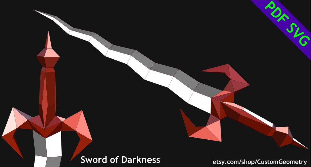 Sword of Darkness - PDF SVG DIY Papercraft Pattern for a Menacing Naga ...