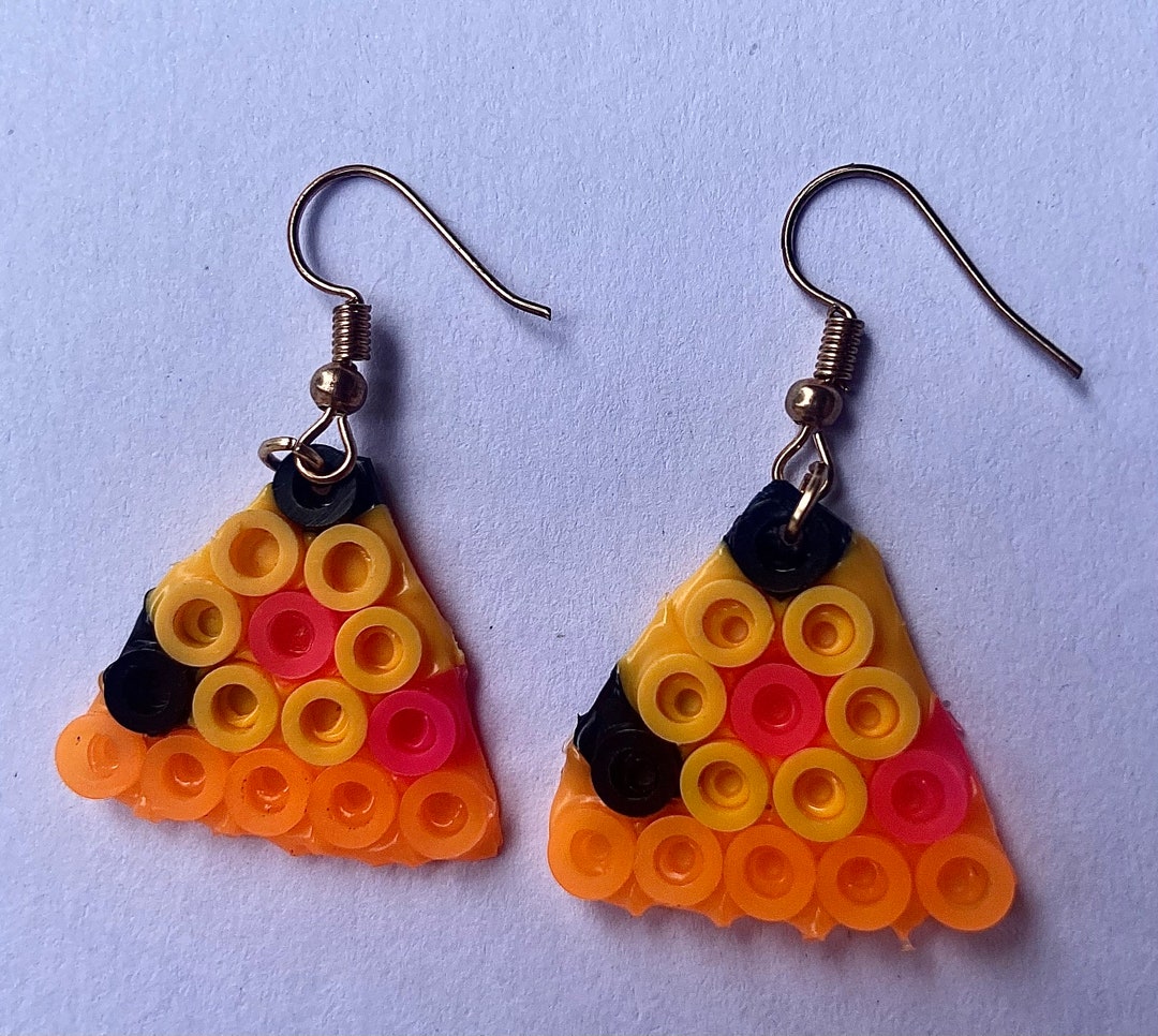 Pizza Perler Bead Earing - Etsy