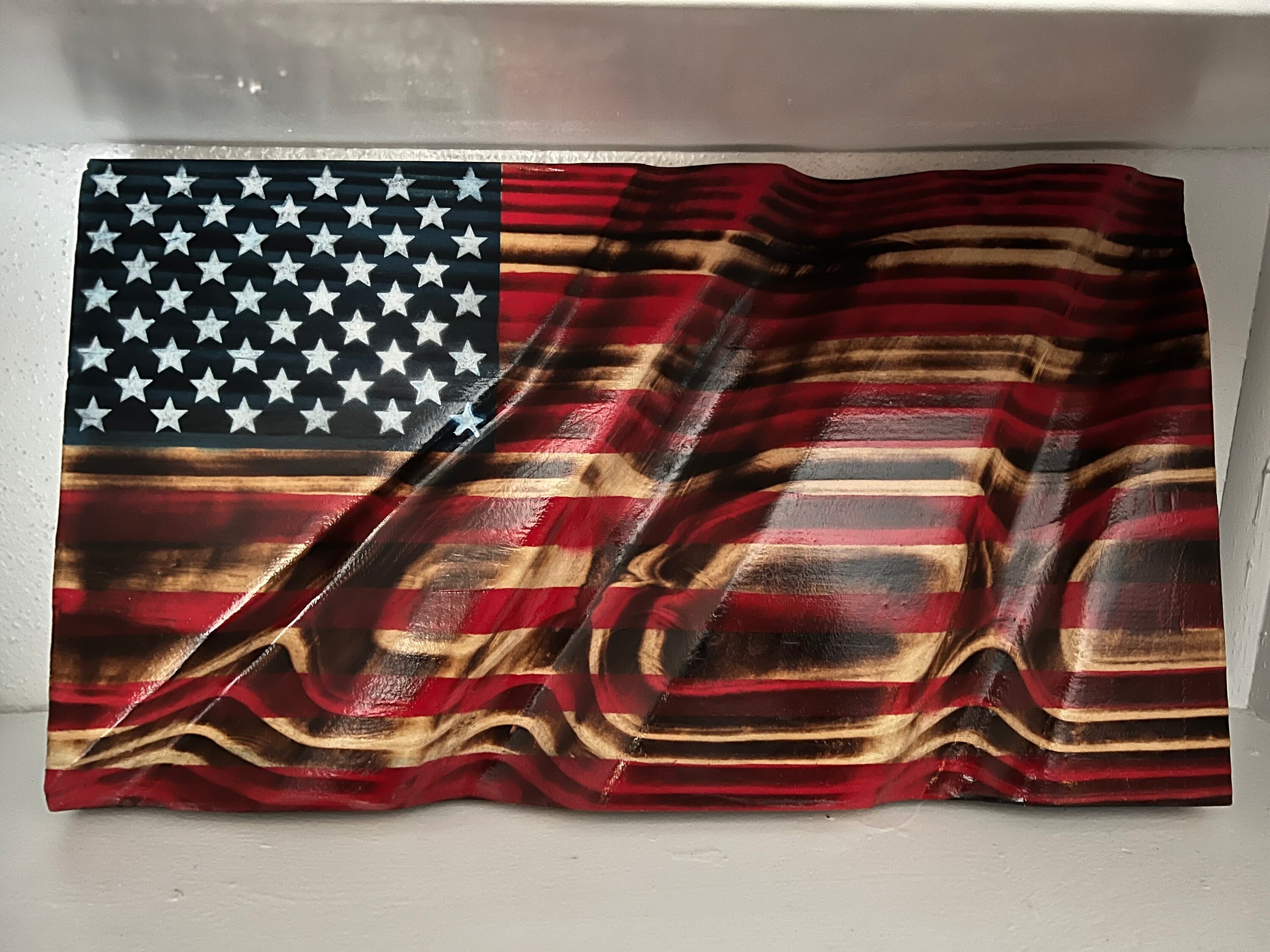 Wood Flag: Real Wood, Burnt and Painted - Etsy
