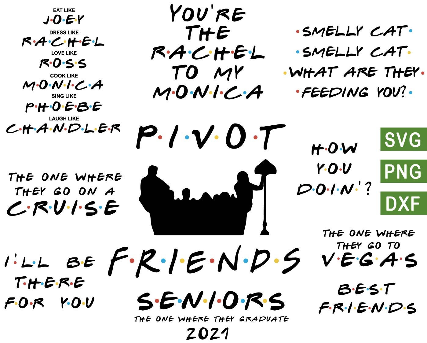layered Friends Svg for Cricut & Silhouette Friends show bundle SVG PNG ...