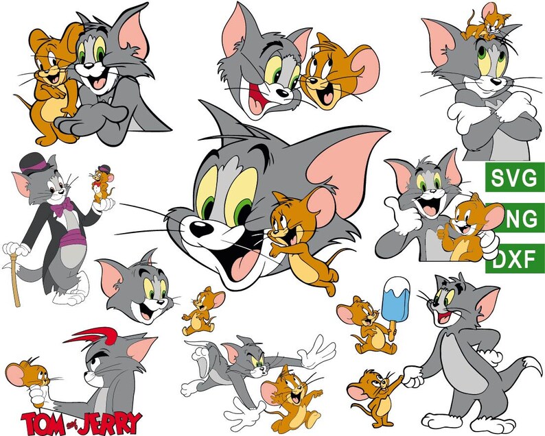 png Silhouette Tom and Jerry Tom svg disney svg Tom and Jerry svg dxf ...