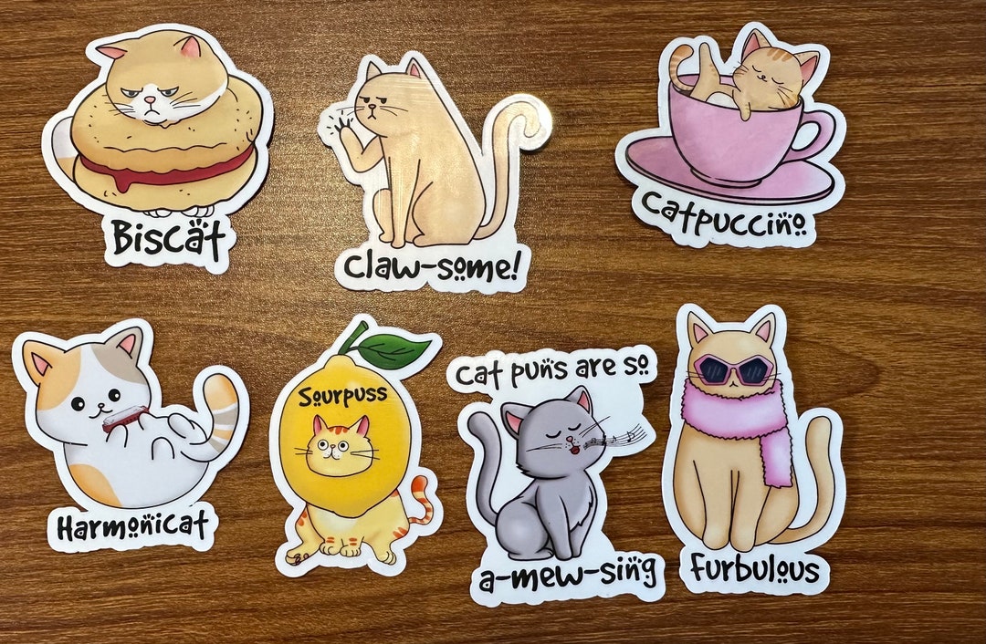Cute Cat Punny Stickers| Cat Humor| Laptop Sticker| Car Decal| Sassy ...