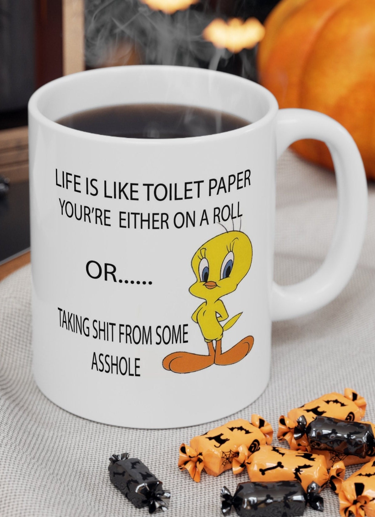 Tweety Funny Mug 'life is Like Toilet Paper Tweety Funny Gift for Him ...